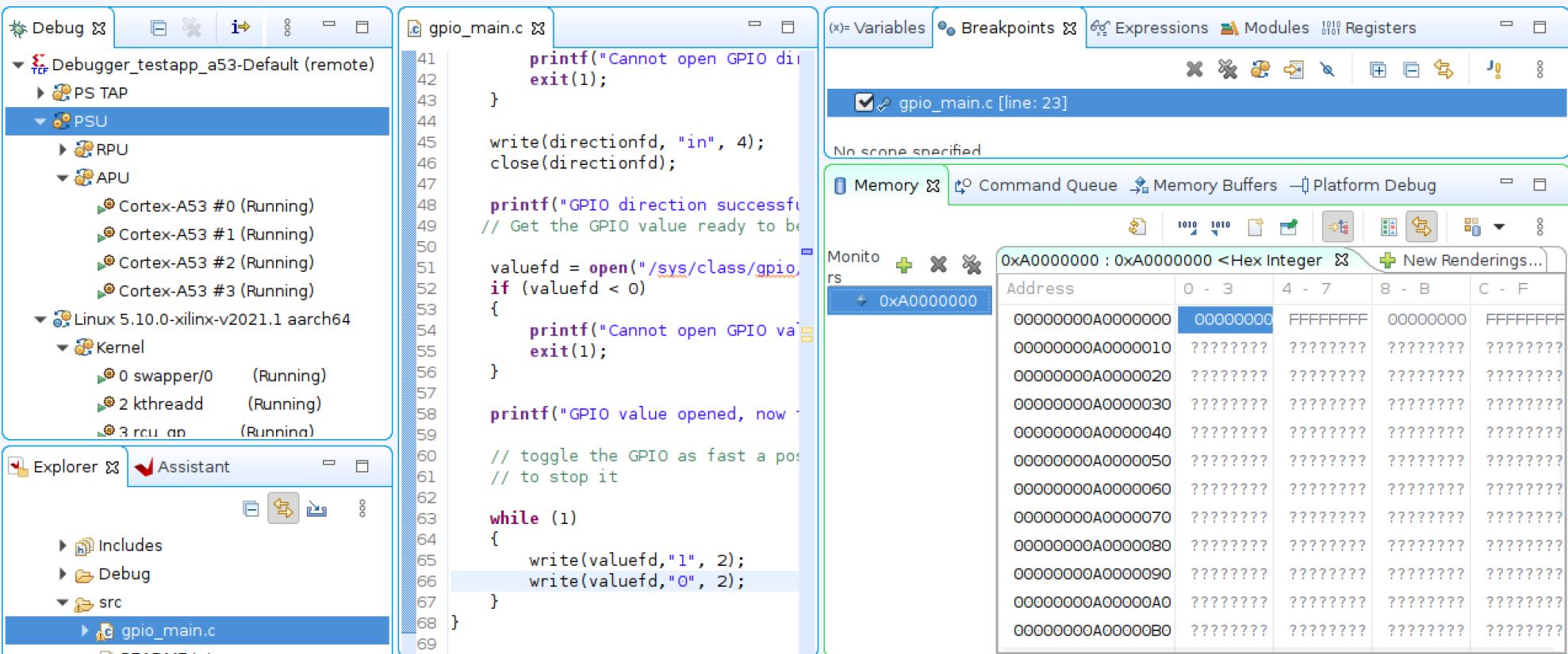 Advanced Debug Techniques — Embedded Design Tutorials 2022.1 documentation