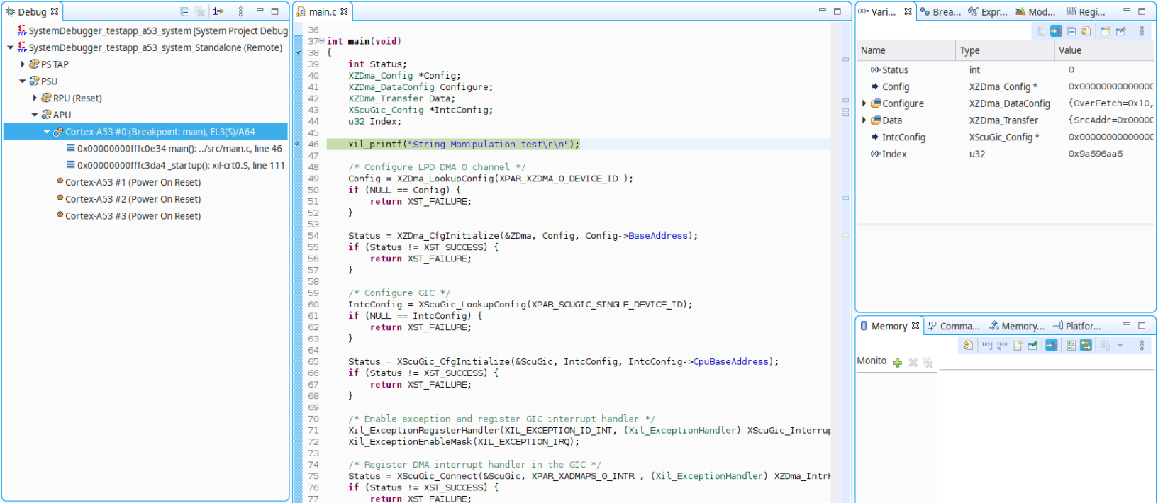 Debugging Bare-Metal Applications — Embedded Design Tutorials 2023.1 documentation